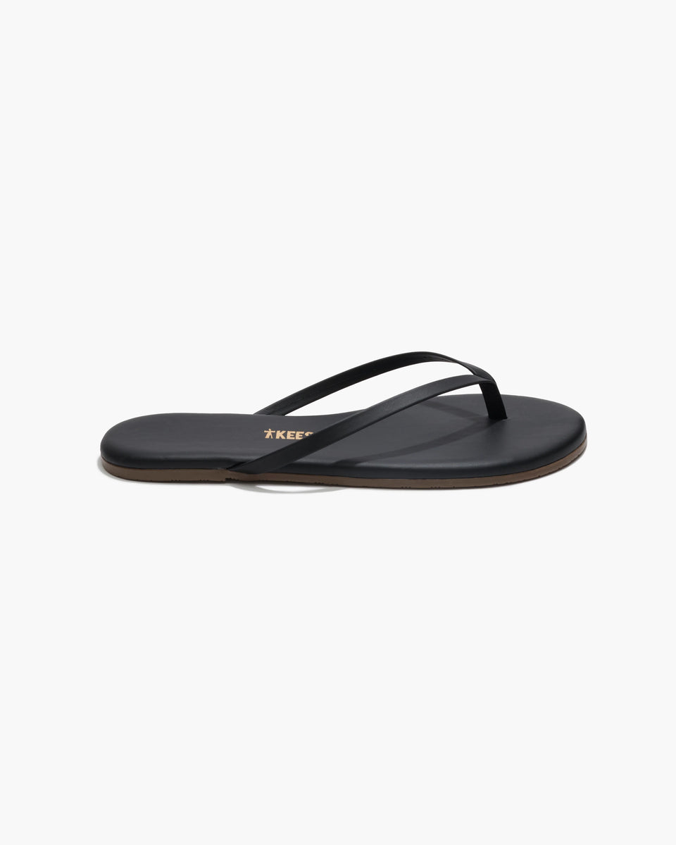 TKEES - LILY LINERS THONG SANDAL IN SABLE LEATHER – the Urban Shoe Myth