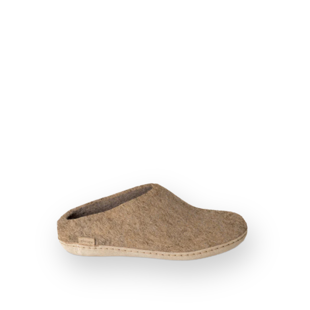 GLERUPS - SLIP ON LEATHER SOLE IN SAND WOOL – the Urban Shoe Myth