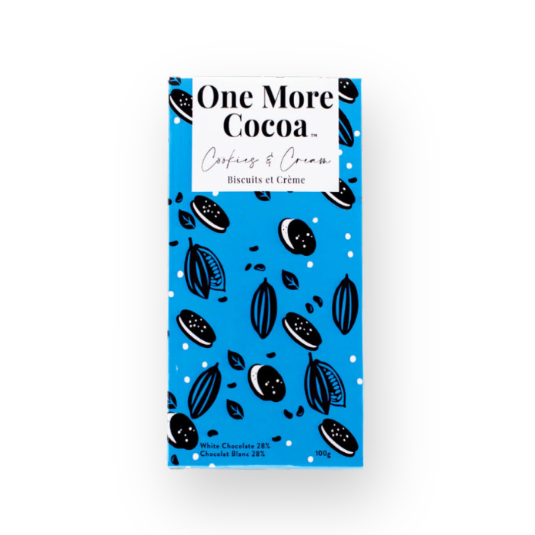 ONE MORE COCOA - GOURMET CHOCOLATE BAR IN COOKIES + CREAM – the Urban ...